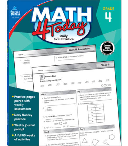 Math 4 Today, Grade 4 - Paperback By Carson-Dellosa Publishing - GOOD ...